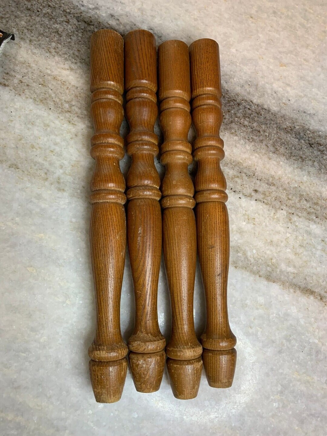 Vintage 50s-60s Brown Spindle Turned Coffee Table Legs Wood 14" W ...