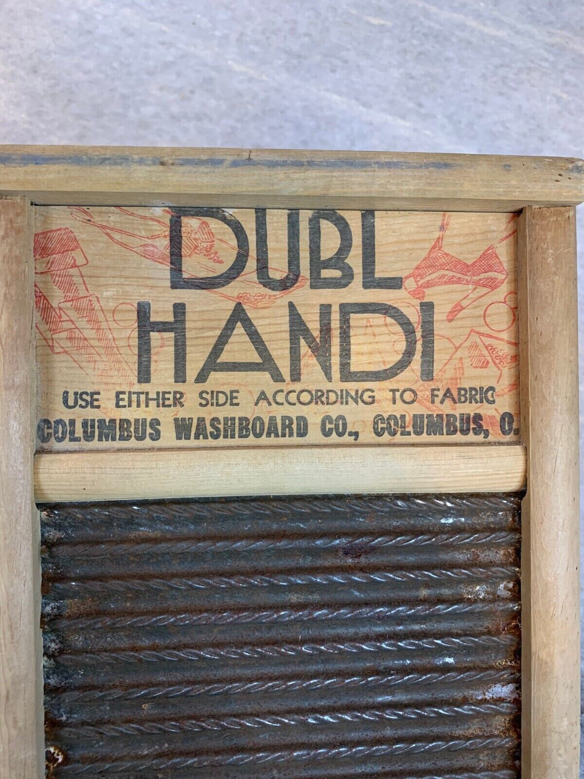 Antique Vintage Wash Board "dubl Handi” Dublehandi Columbus Washboard ...