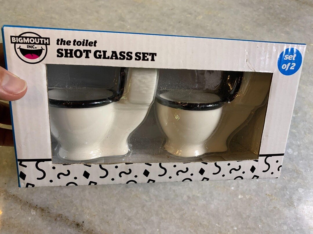Bigmouth Toilet Shot Glass Set Gag Gifts Gift Over the Hill Party 40 50 ...