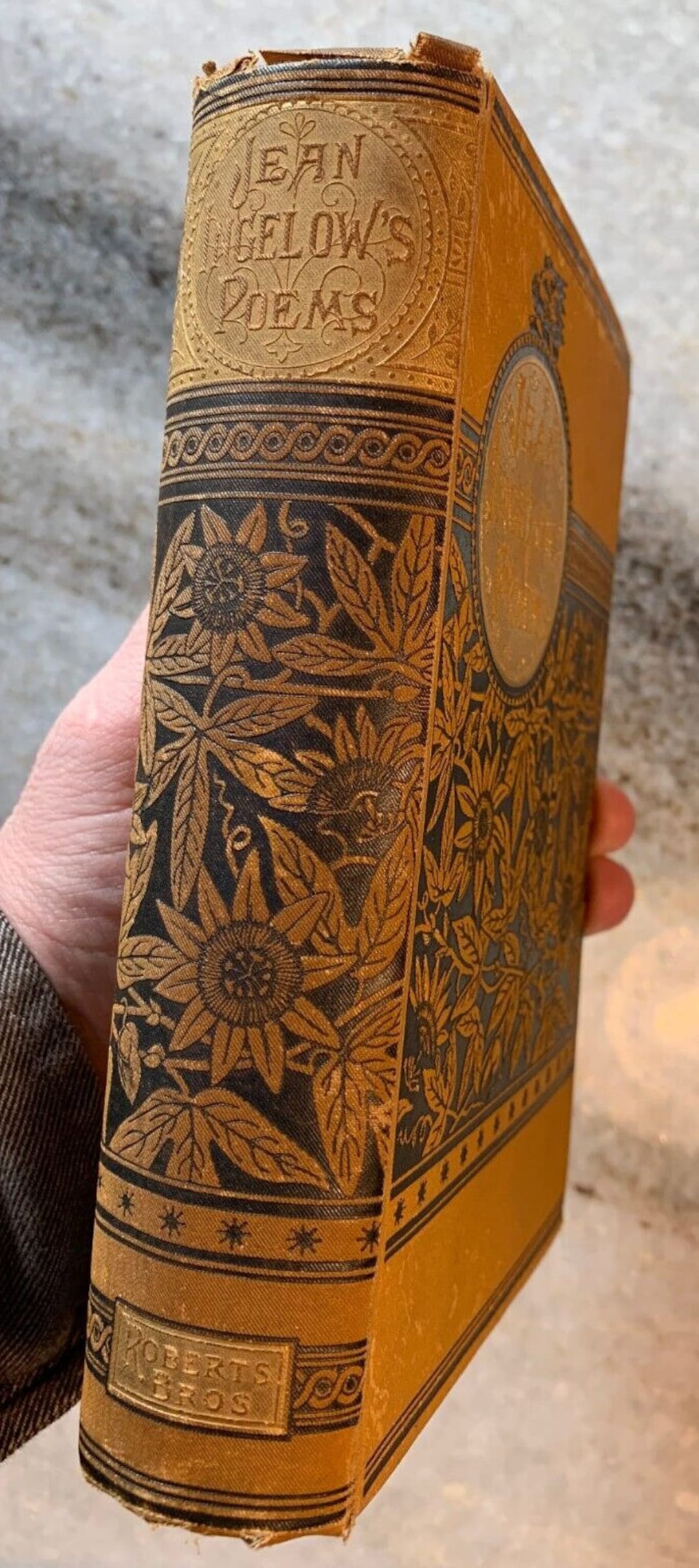 Antique Victorian Ornate Gilded Gilt Embossed Book Jean Ingelow's Poems ...