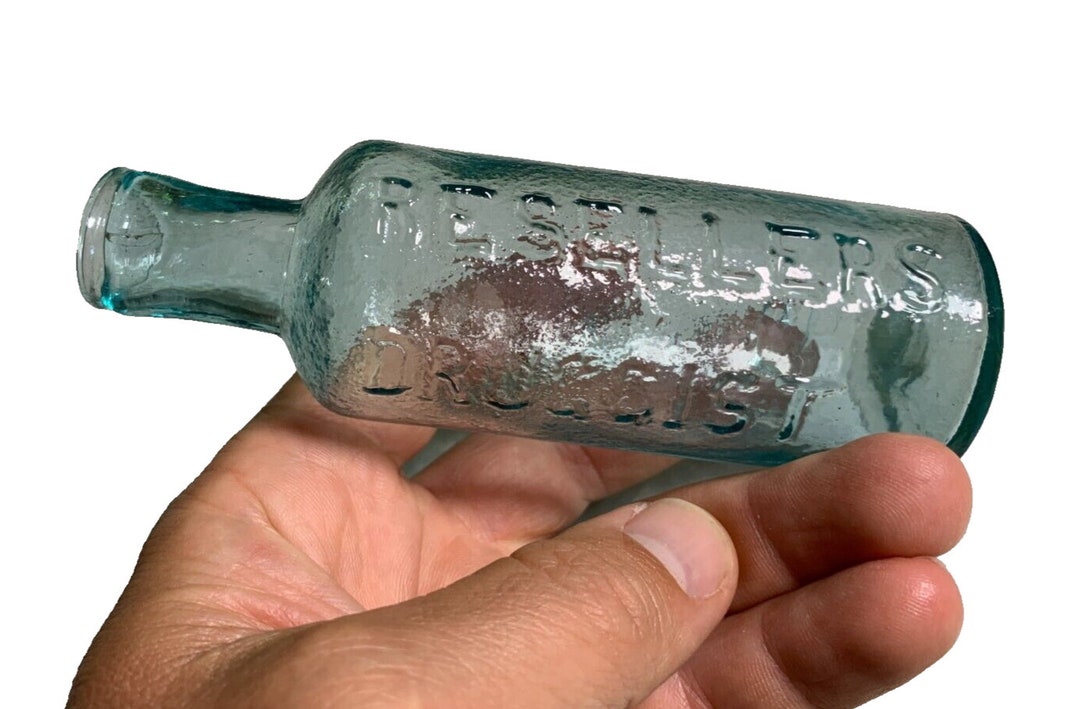 Antique Open Pontil Medicine Embossed Bottle R E Sellers Druggist ...