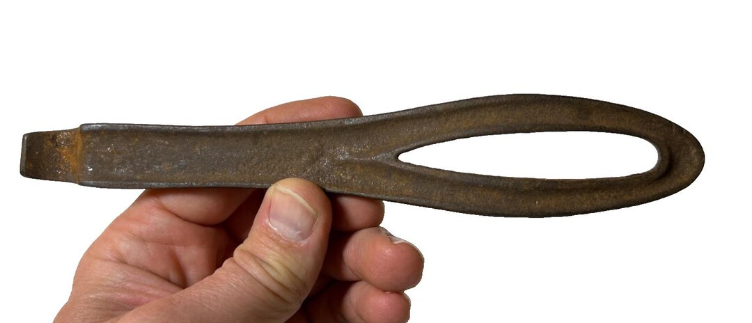 Antique Cast Iron Wood Stove Lid Lifter Porthole Cover Handle Tool ...