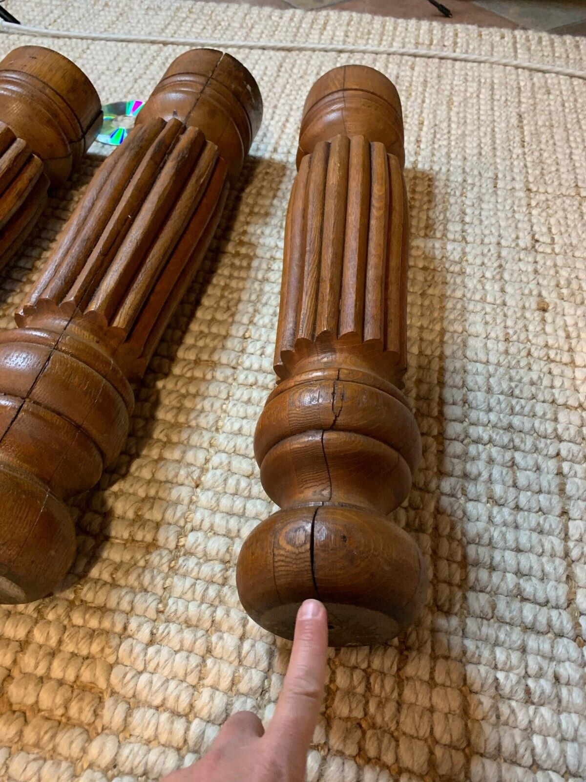 Antique Oak Wood Wooden Turned Table Legs Large Extra Wide - Etsy