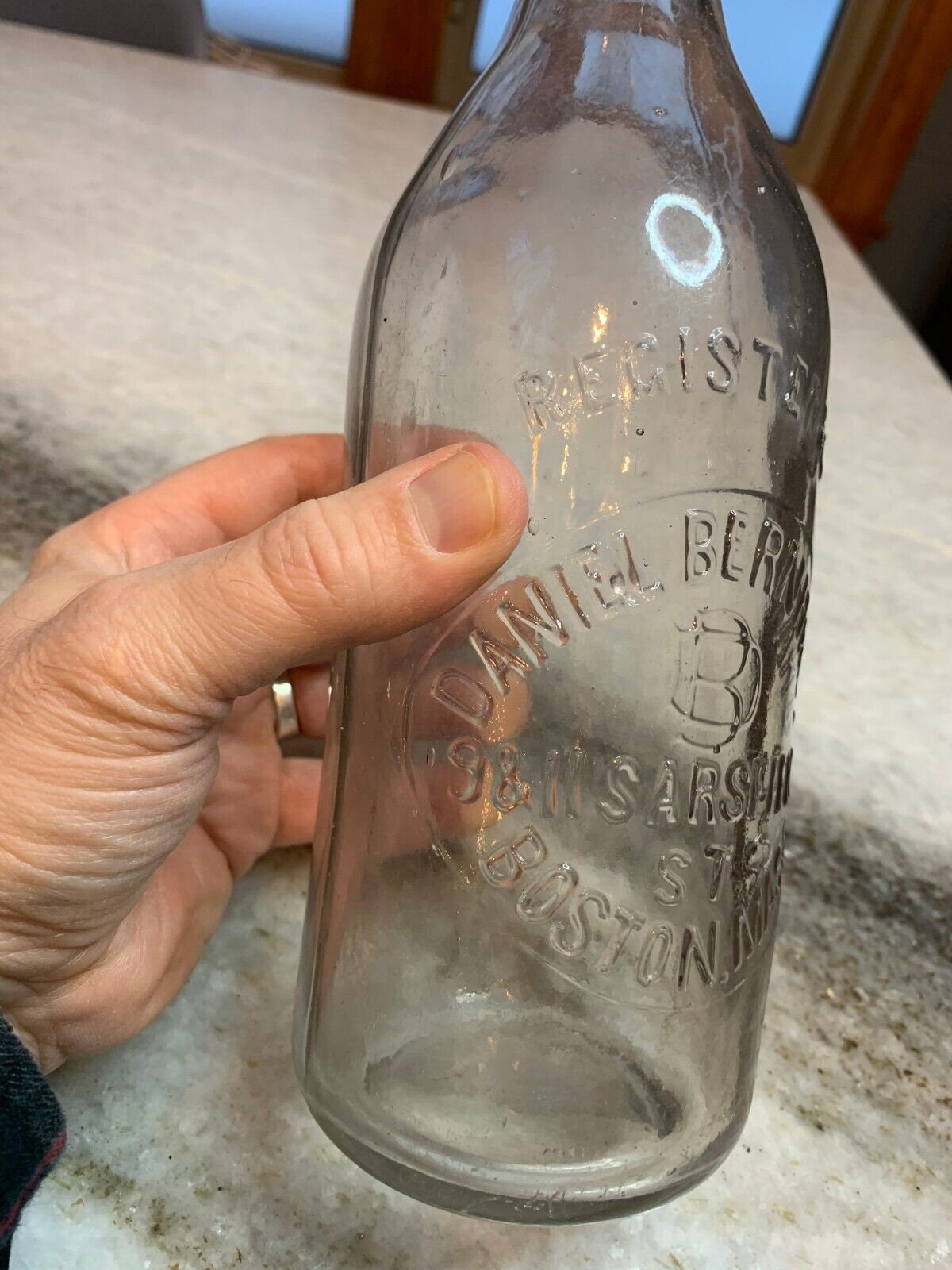 Antique Blob Top 11" Quart Soda Bottle Daniel Bernhard Boston ...