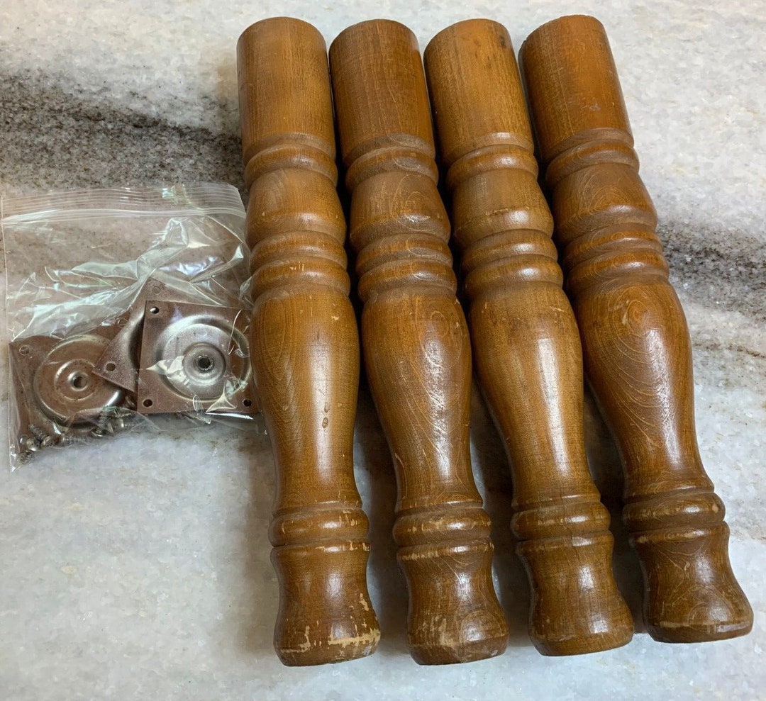 Salvaged: Vintage Coffee Table Legs Wood / Wooden Brown W/mounting ...