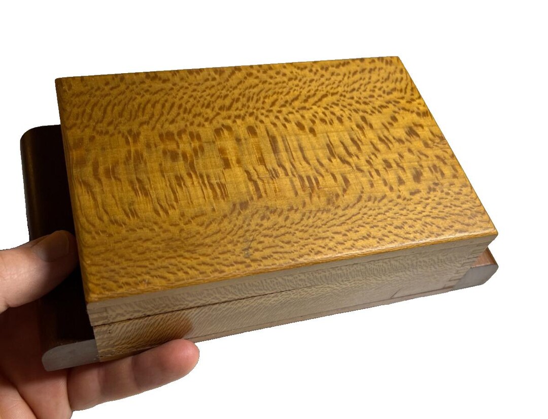 Antique Vintage Art Deco Playing Card Box Case Ornate Quilted Maple ...