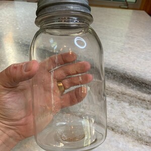 Antique Drey Perfect Mason Canning Jar Cursive Writing W/zinc Lid Quart ...