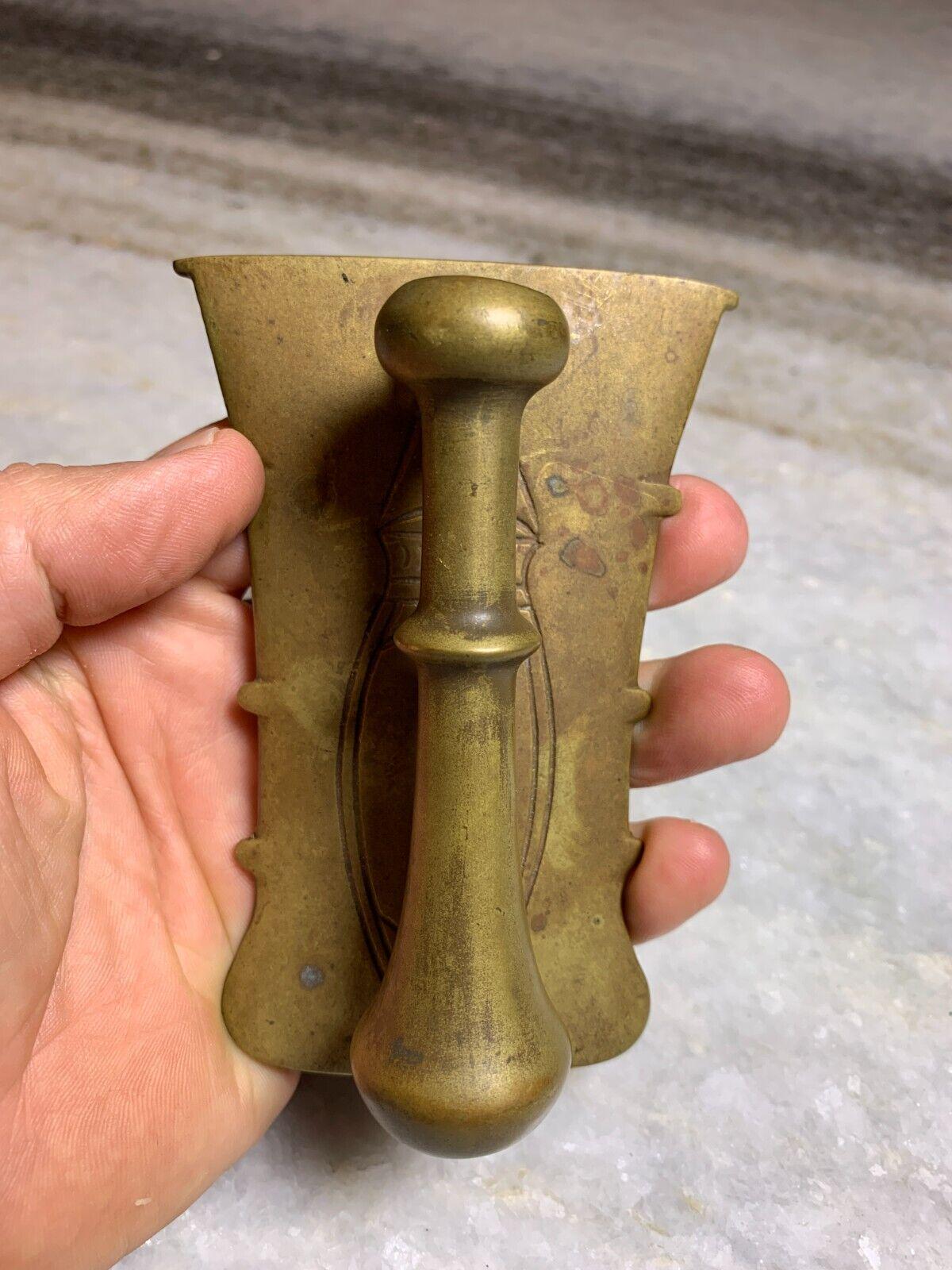 Antique Ornate Etched Victorian Solid Brass Door Knocker Knock Bell Tap ...