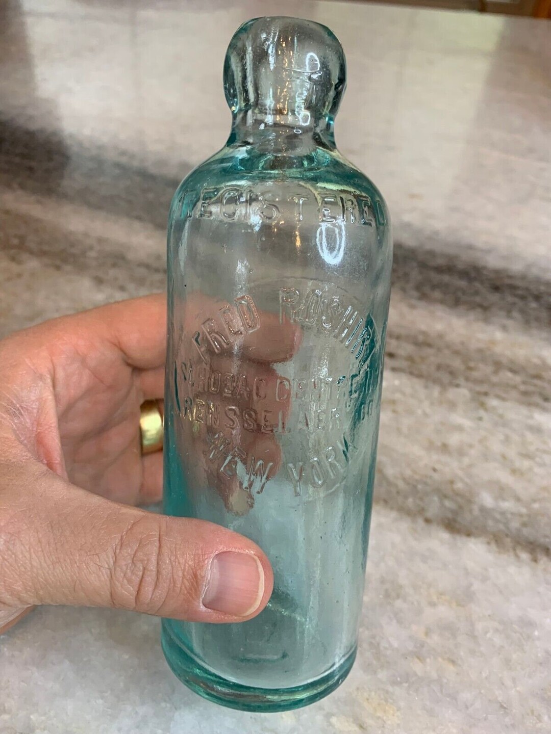 Antique Blob Top Fred Roshirt Bottle Schodack Center Rensselaer County ...