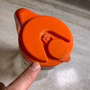 Vintage Retro Original 1980s 80s Glass Tang Pitcher Jug Jar Orange - Etsy