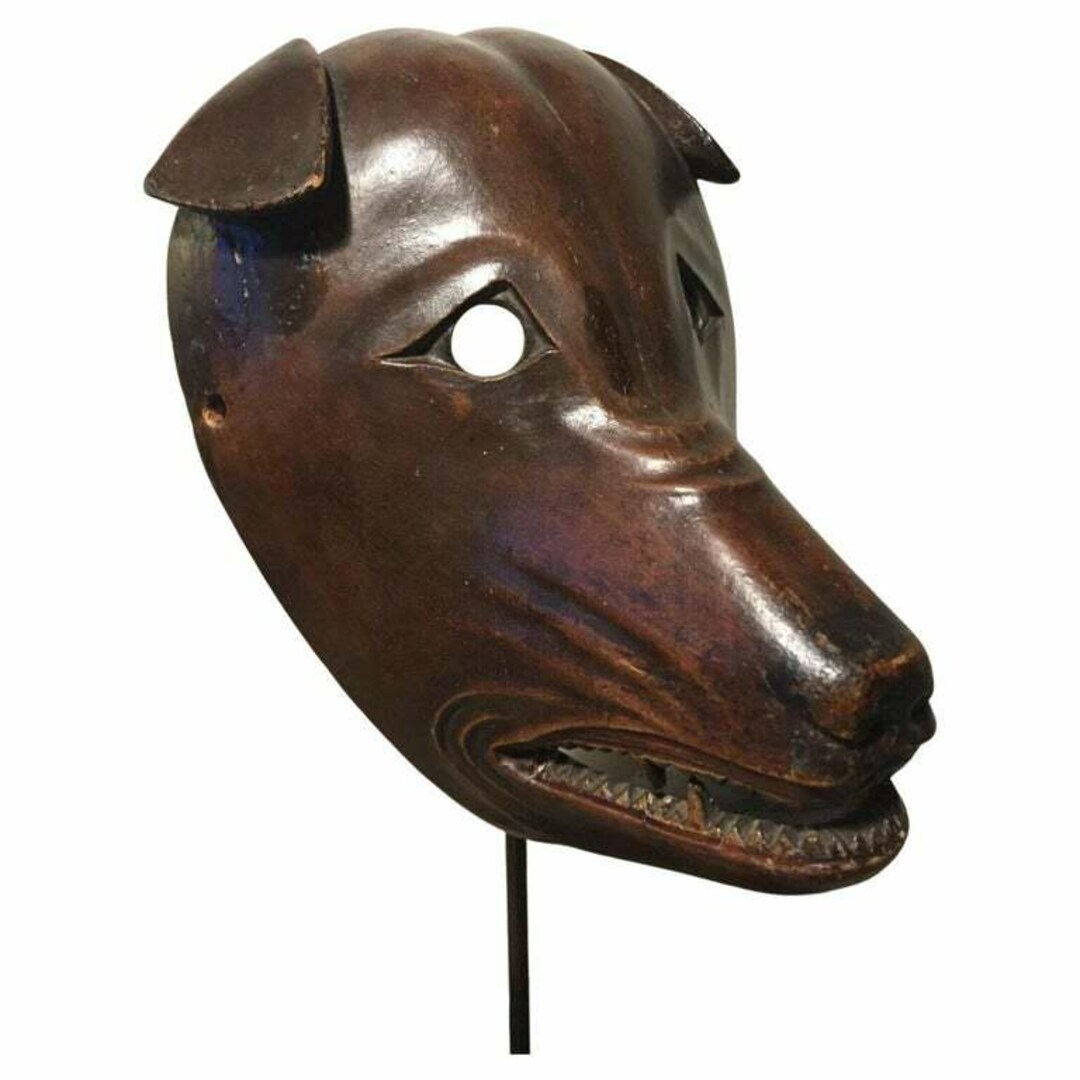 Edo Period Japanese Inu 犬 (dog) Kagura Mask Antique Shinto Shrine Dance ...