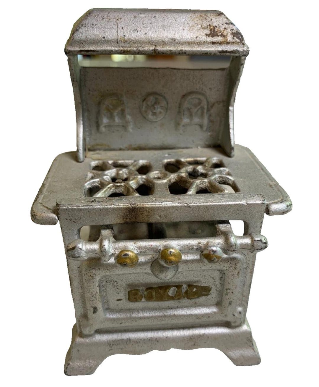Antique Victorian Toy Metal Gas Stovetop Stove Oven Small Tiny Mini ...
