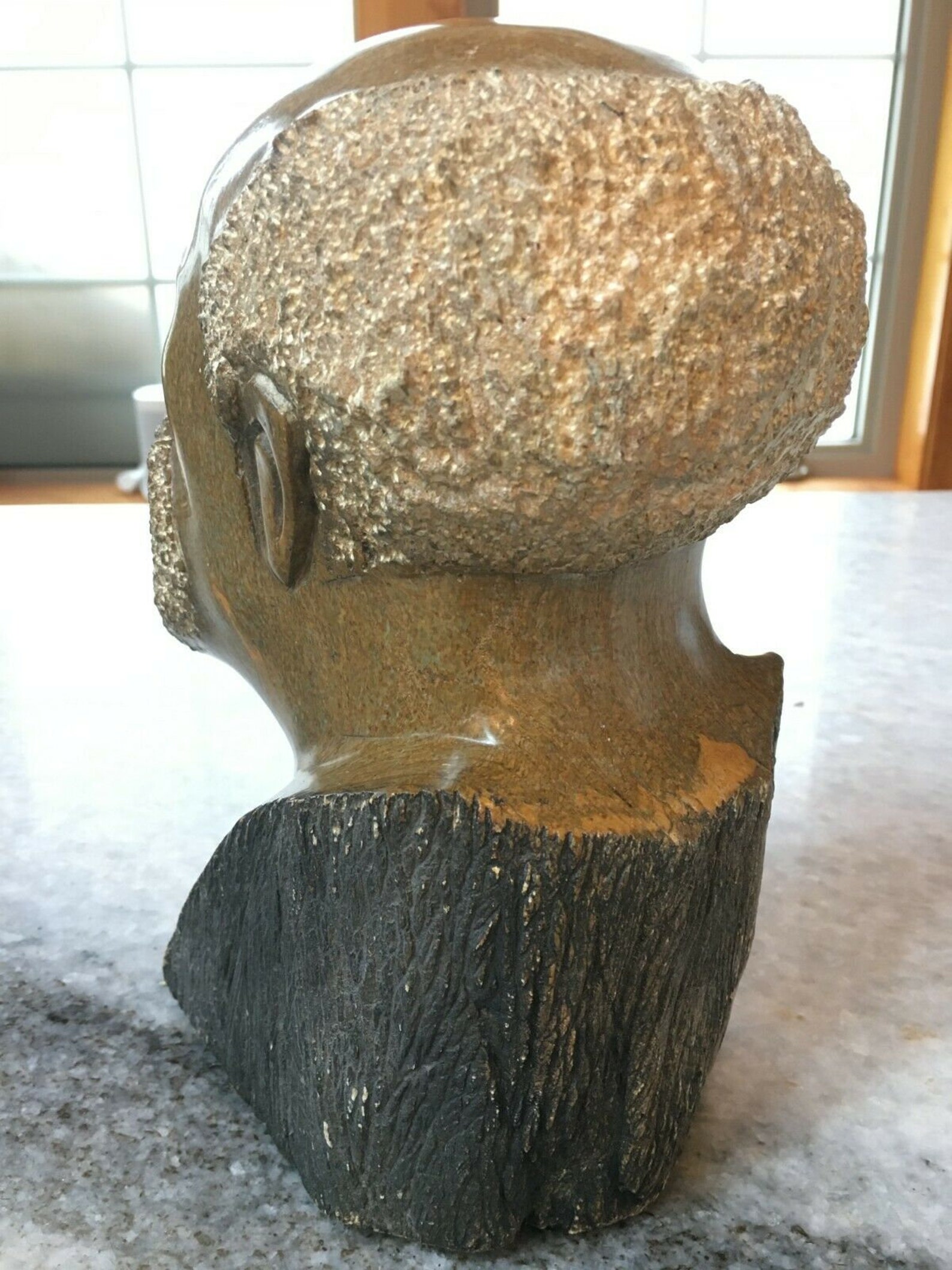 Carved Bearded Black Male Stone Bust/sculpture/figure Head (petrified ...
