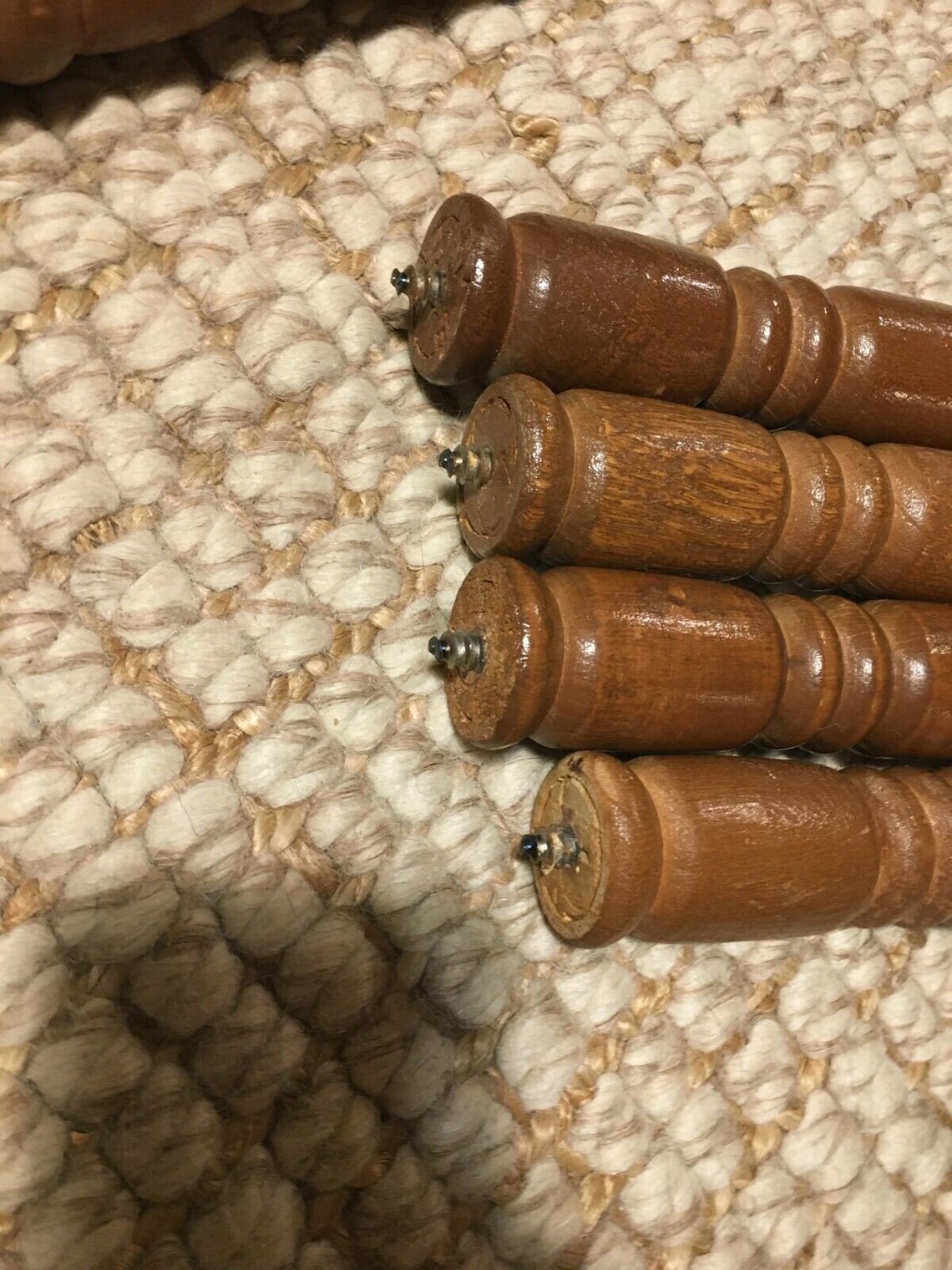 Vintage 1960-70s Brown Wooden Table Legs W/mounting Hardware - Etsy