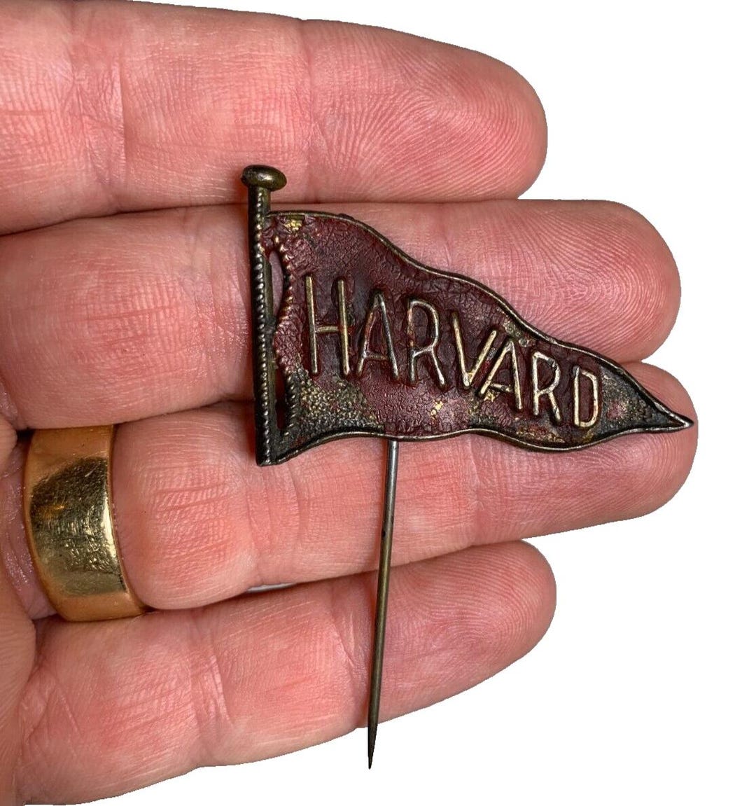 Antique Harvard University Enamel Pin Pinback Button Badge Metal Medal ...