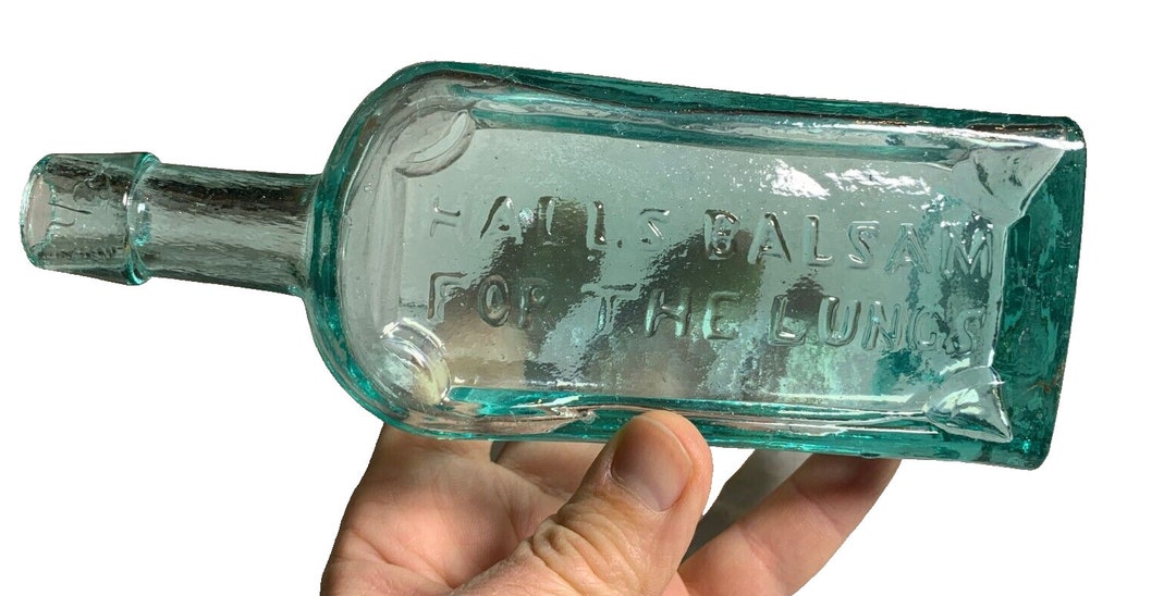 Antique Applied Top Hall's Balsam for the Lungs 1860s Medicine Bottle ...