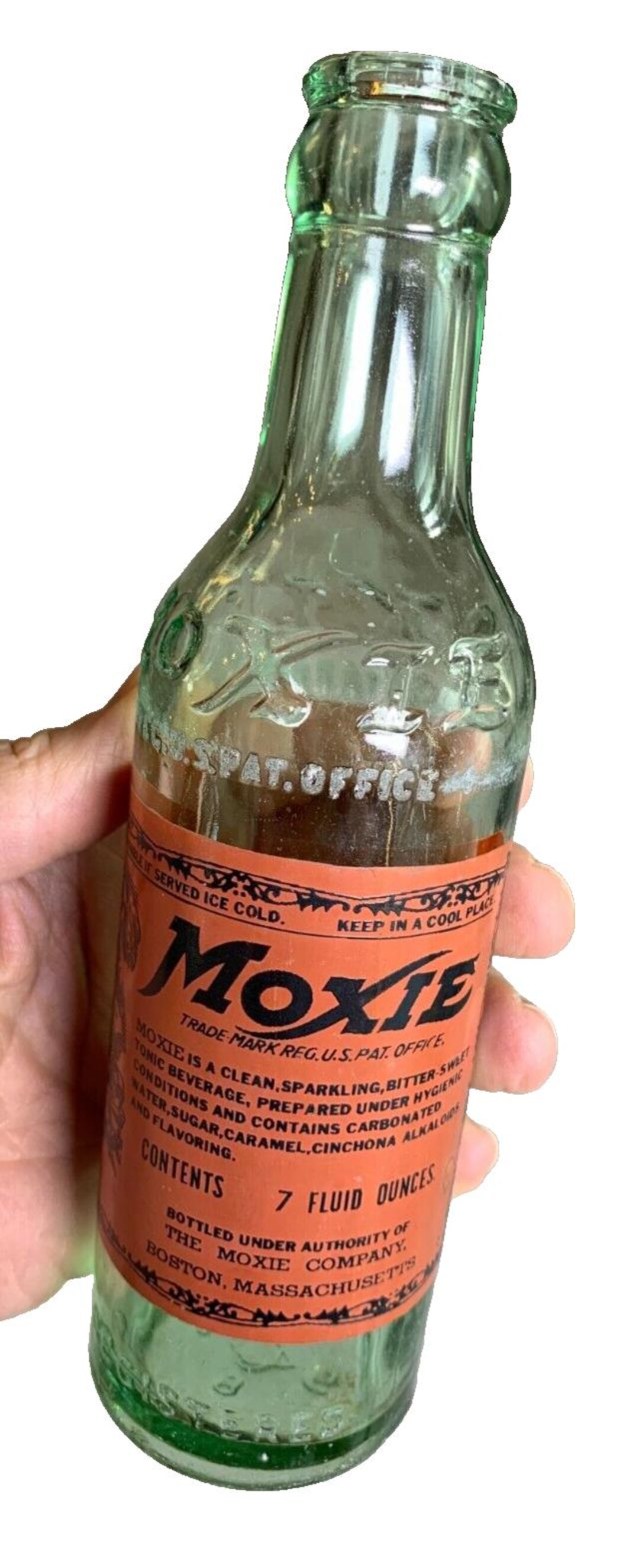 Rare Vintage Antique Moxie Soda Bottle W Original Label 7oz Boston Mass Embossed - Etsy