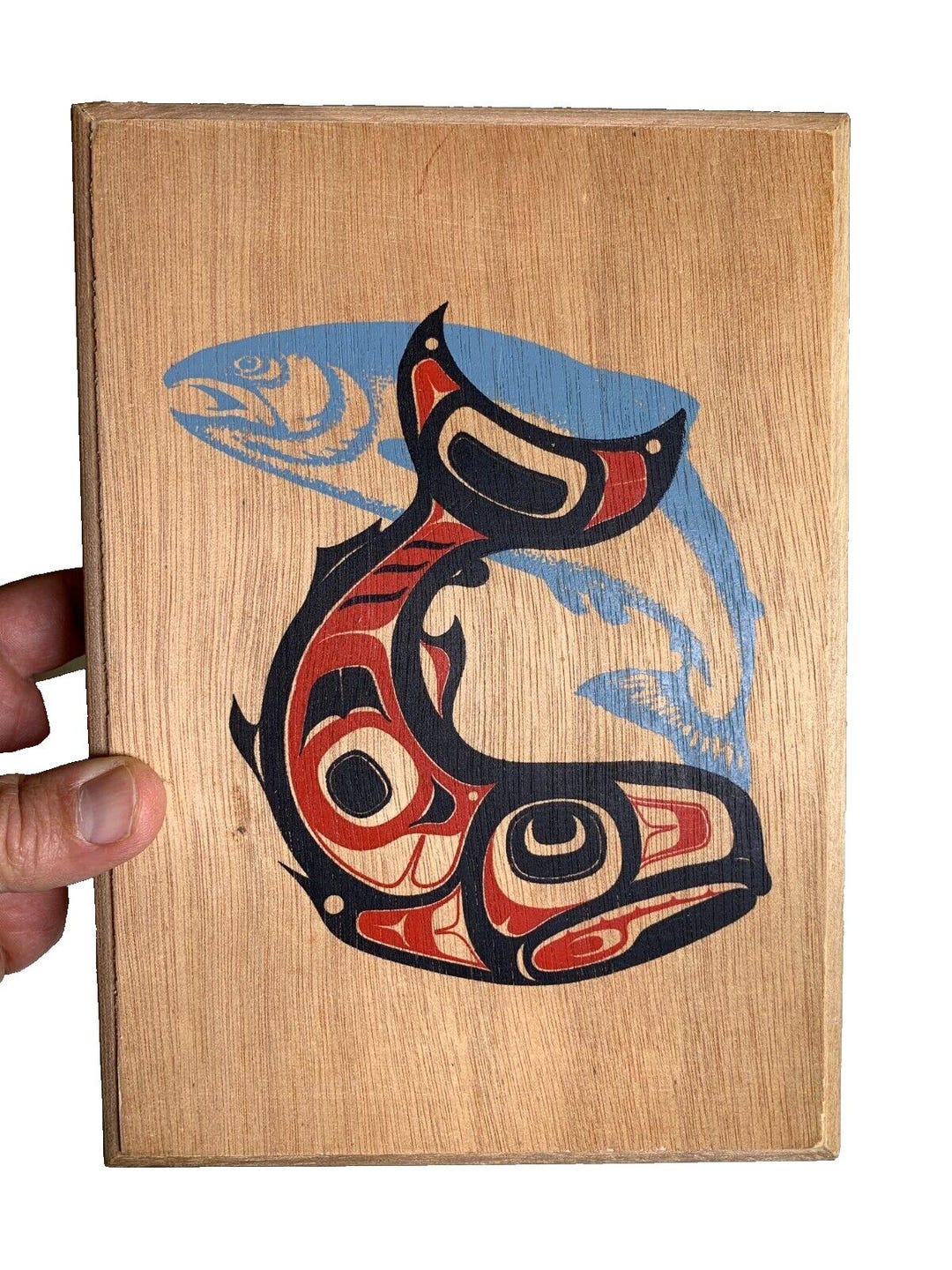 Northwestern Native American Wood Wooden Trinket Box Case Chest Pencil ...