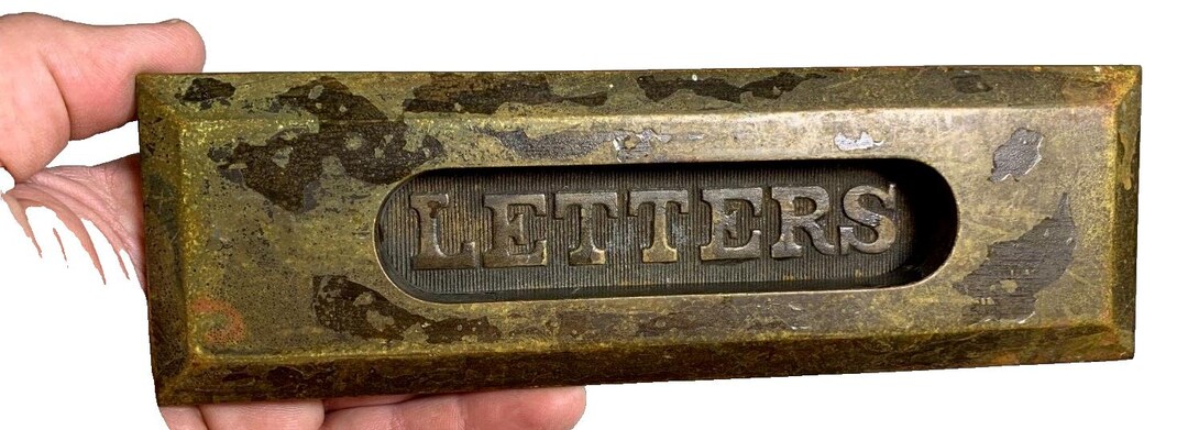 Antique Ornate Brass Victorian Door Letter Letters Mail Slotted Slot ...