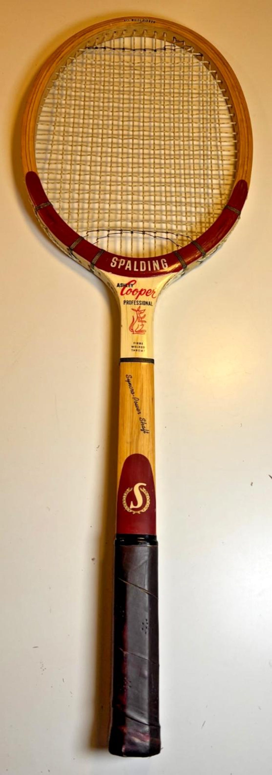 Vintage Spalding Ashley Cooper Professional Wood Wooden Ash Tennis ...