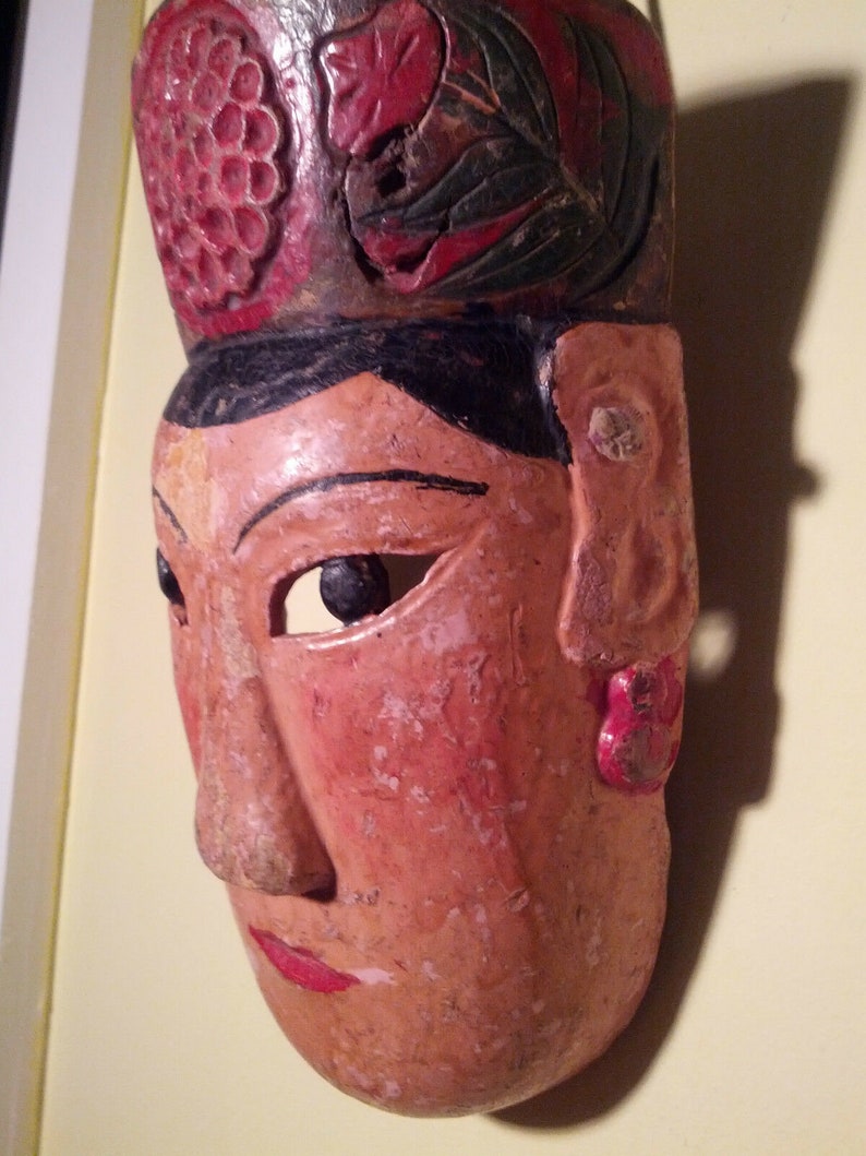 Antique Maonan Nuo Chinese Mask Used in Agricultural Dances Ca1930s Sw ...