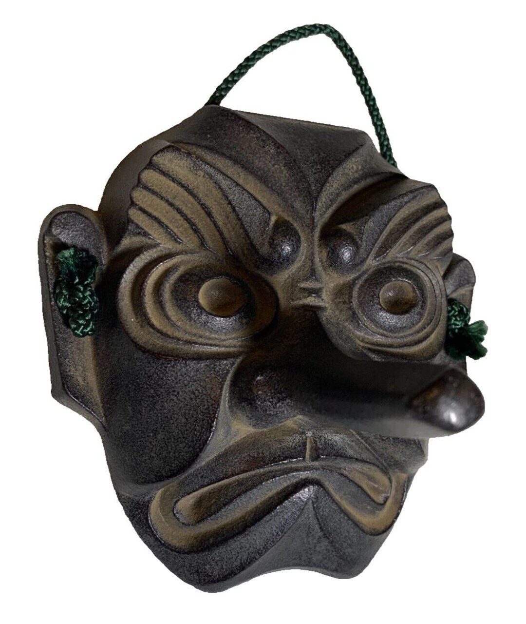 Japanese Antique Vintage Iron Steel Mask Signed Japan Tengu God Deity ...