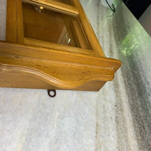 Vintage Antique Wood Wooden Oak Shadow Display Box Glass Door Wall Hung ...