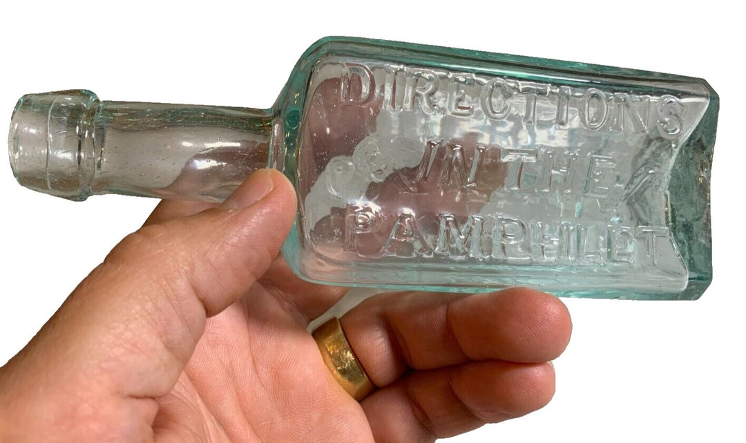 Antique Open Pontil Barrys Trichopherous Triphosphorous Medicine Bottle ...