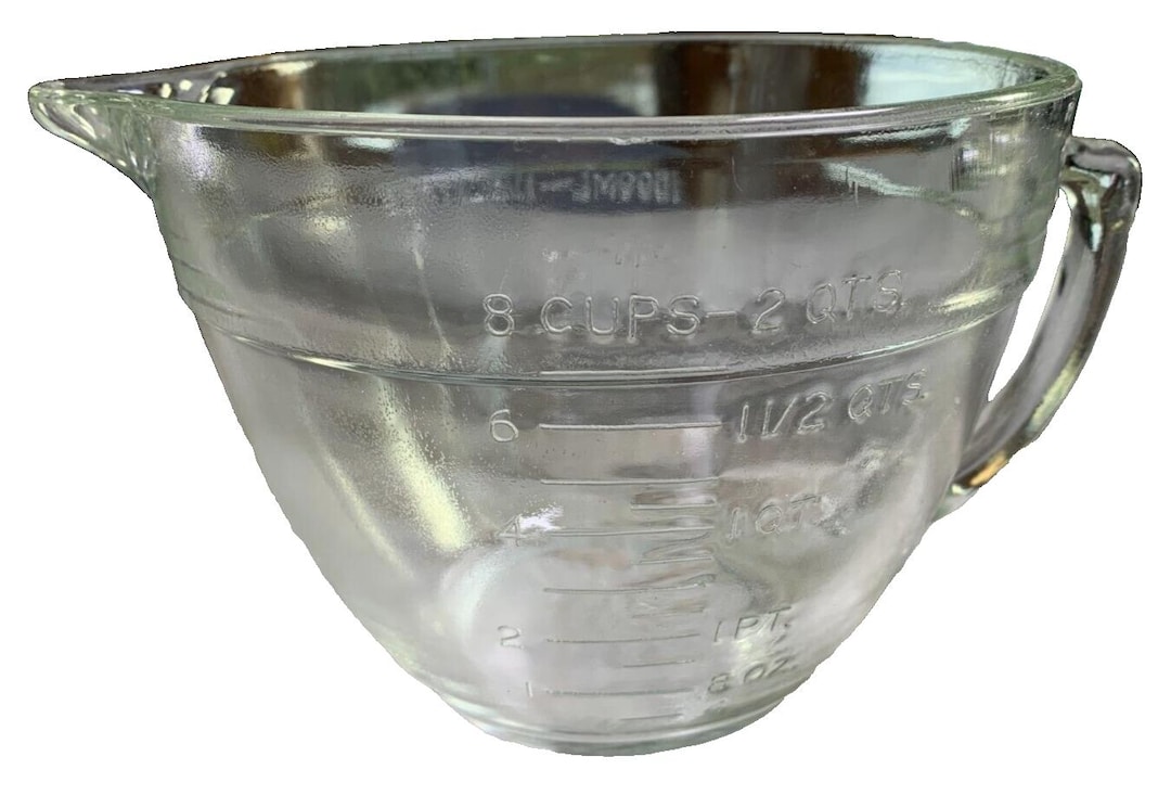 Large Glass Measuring Cup Raised Embossed Physical Letters Numbers 8 ...