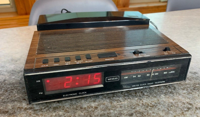 Rare: Vintage 1980s Alarm/clock/radio {{and Phone}} Combo!! Red Lcd ...