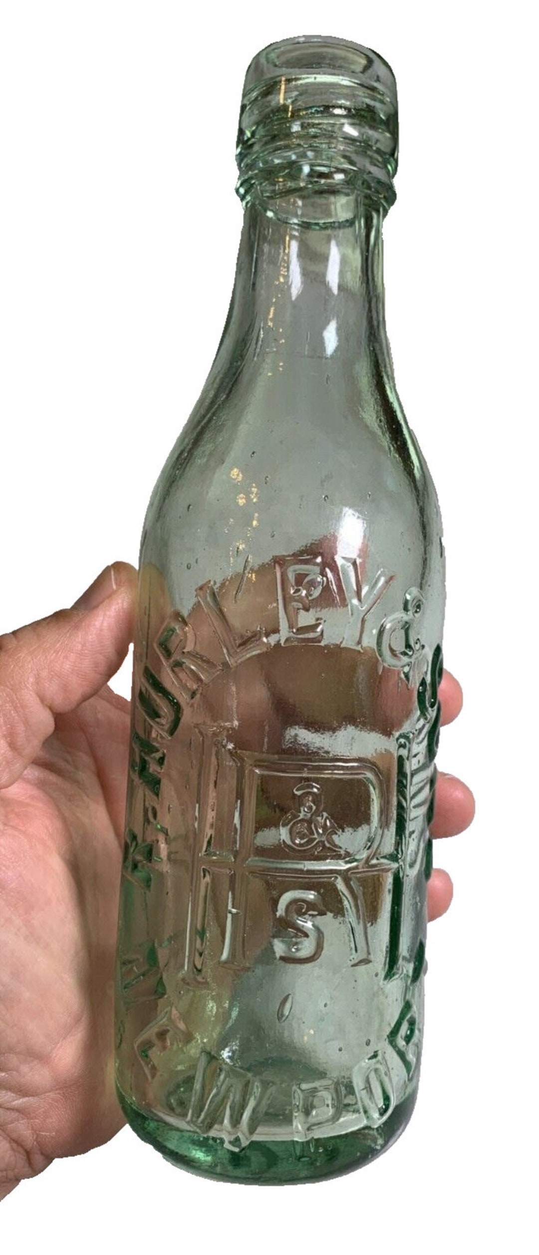 Rare Antique Internal Screw Top Embossed Bottle R Hurley & Sons Newport ...