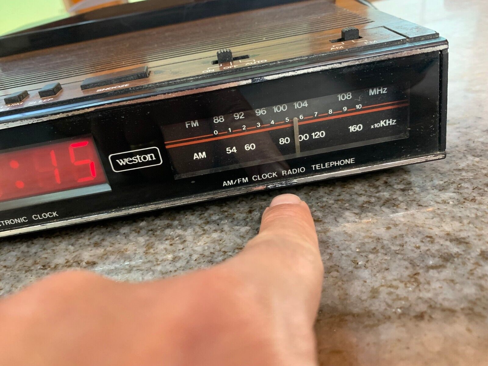 Rare: Vintage 1980s Alarm/clock/radio and Phone Combo Red Lcd Display ...