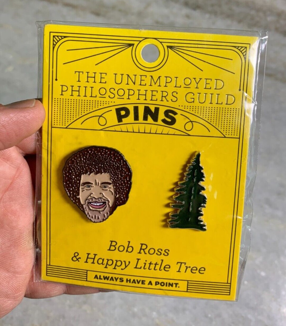 Bob Ross Metal Enamel Enameled Pin Back Pinback Badge Brooch Happy ...