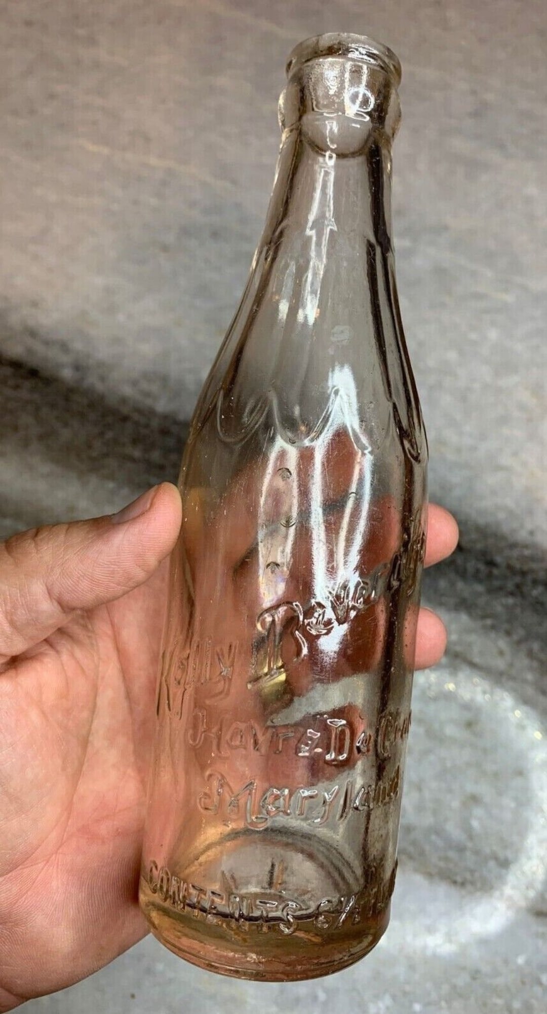 Antique Art Deco Kelly Beverage Co Clear Bottle From Havre - Etsy