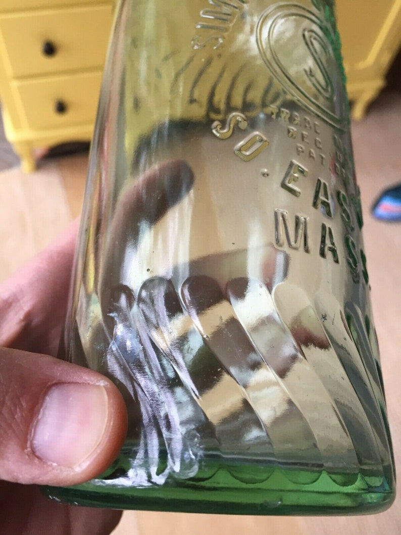 Vintage Aqua Embossed Simpson Spring Co. Soda Bottle So. Easton MA ...