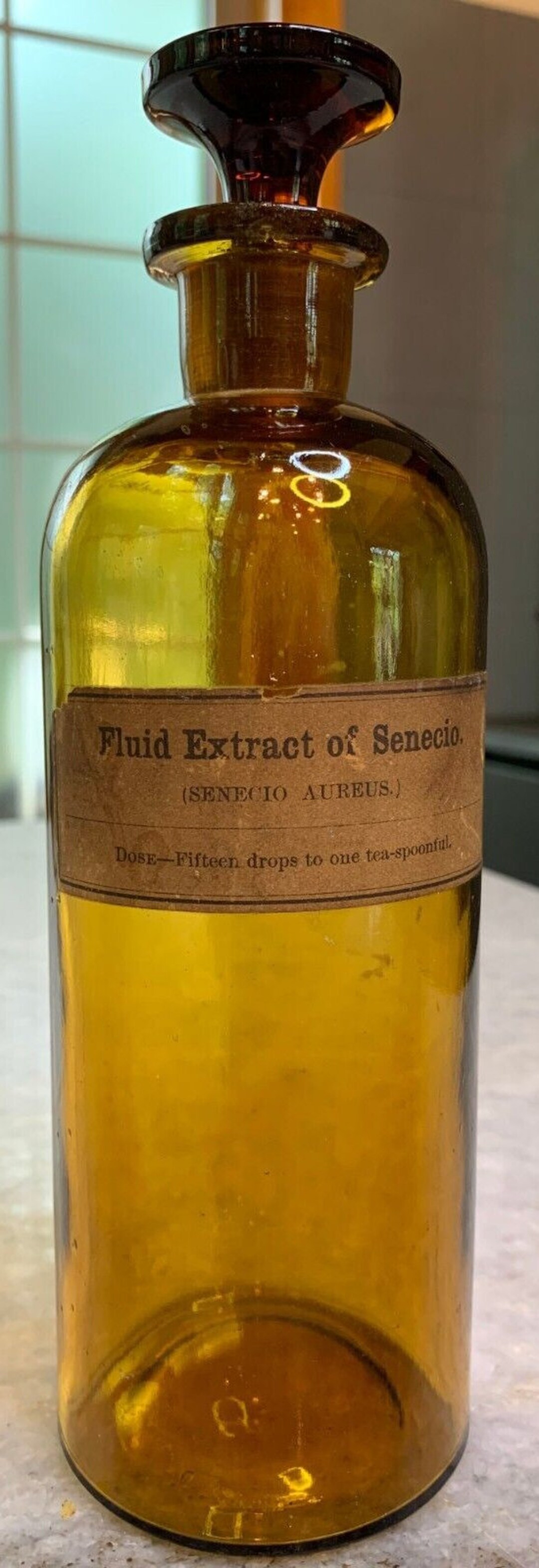 Antique fluid Extract of Senecio aureus Apothecary Glass Bottle Jar W/label - Etsy