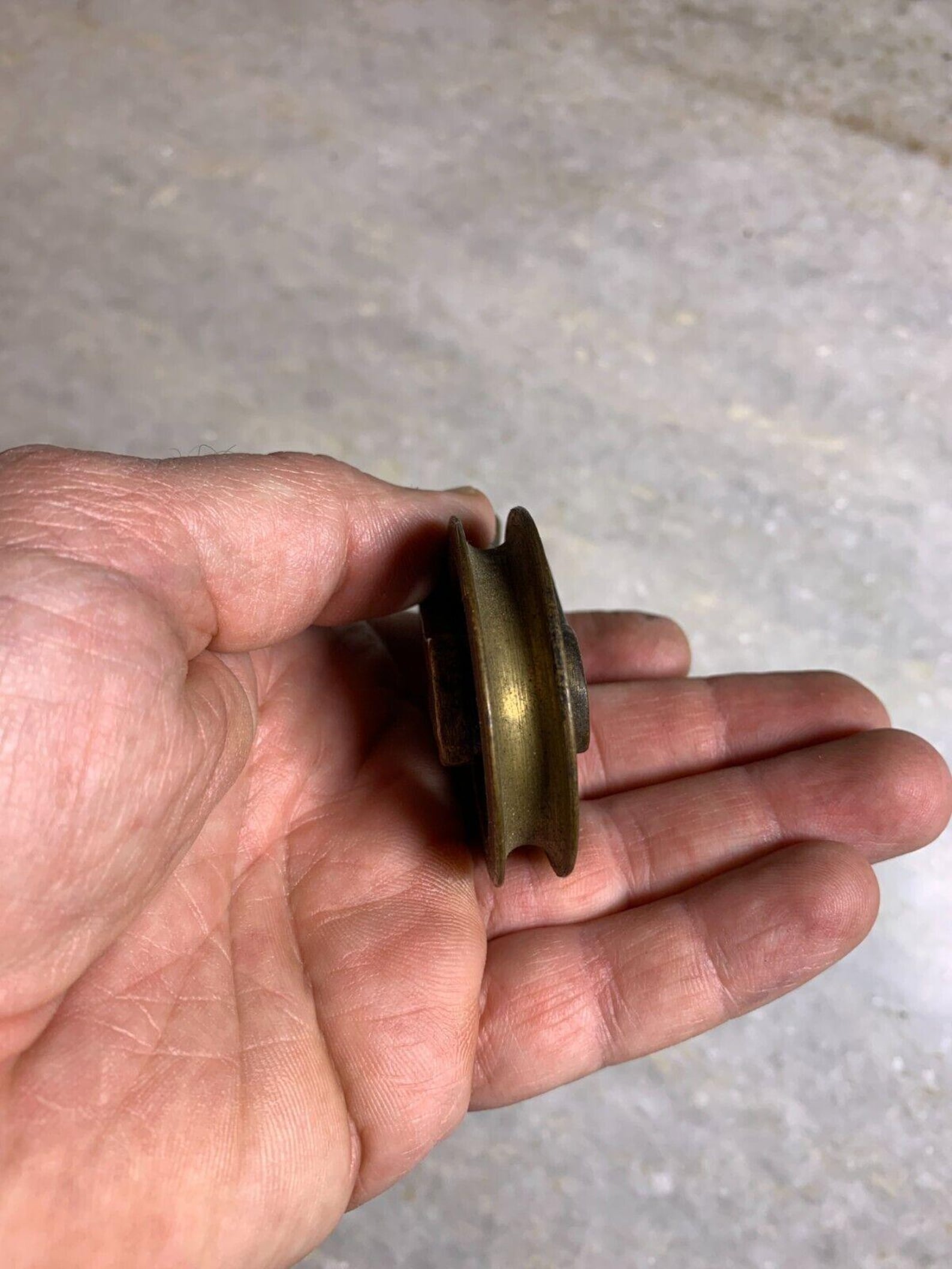 Antique Vintage Small Little Solid Brass Pulley Pullely Wheel Block and ...