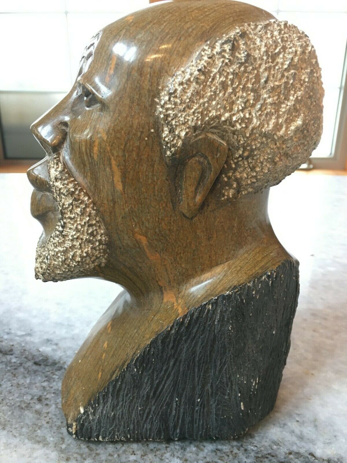Carved Bearded Black Male Stone Bust/sculpture/figure Head (petrified ...
