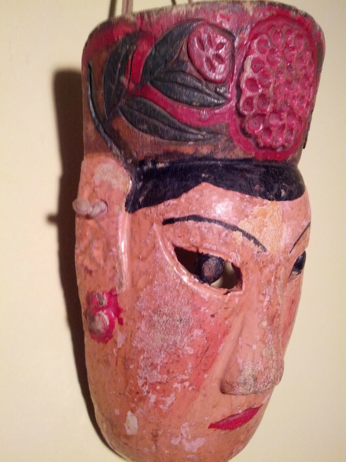 Antique Maonan Nuo Chinese Mask Used in Agricultural Dances Ca1930s Sw ...