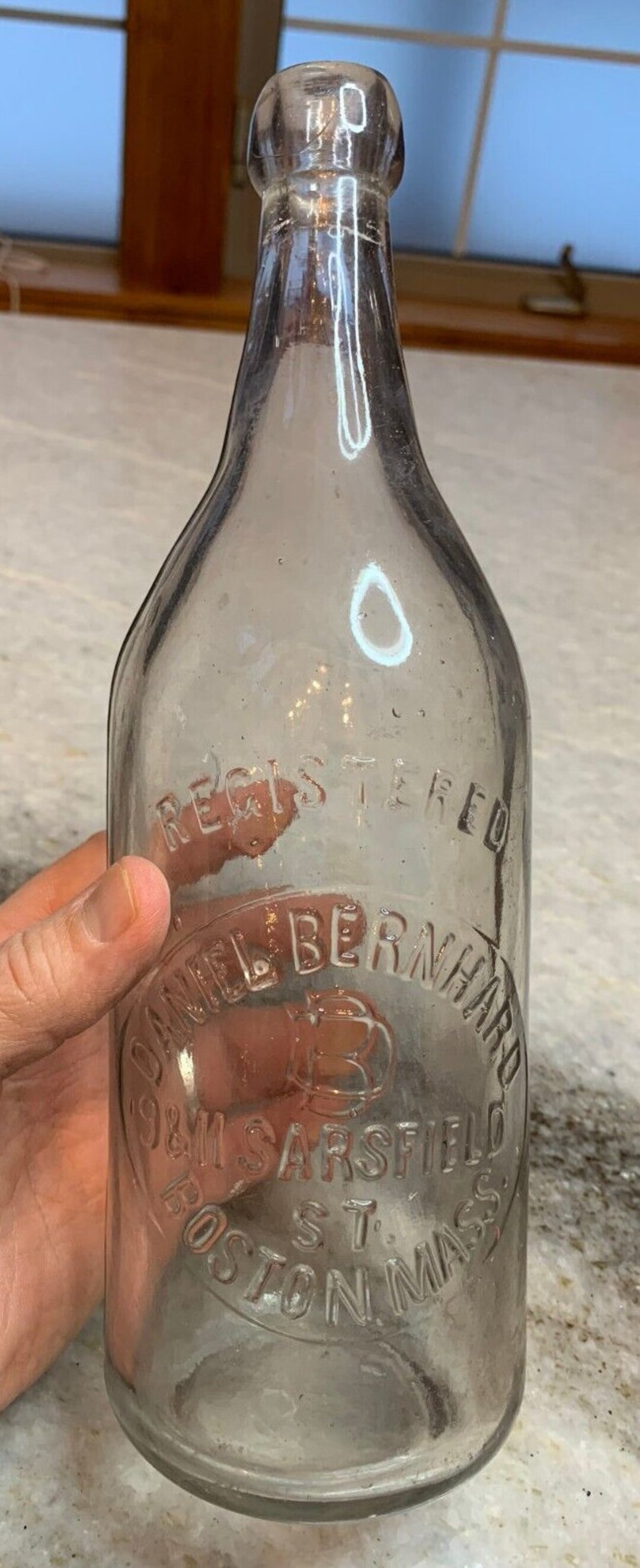 Antique Blob Top 11" Quart Soda Bottle Daniel Bernhard Boston ...