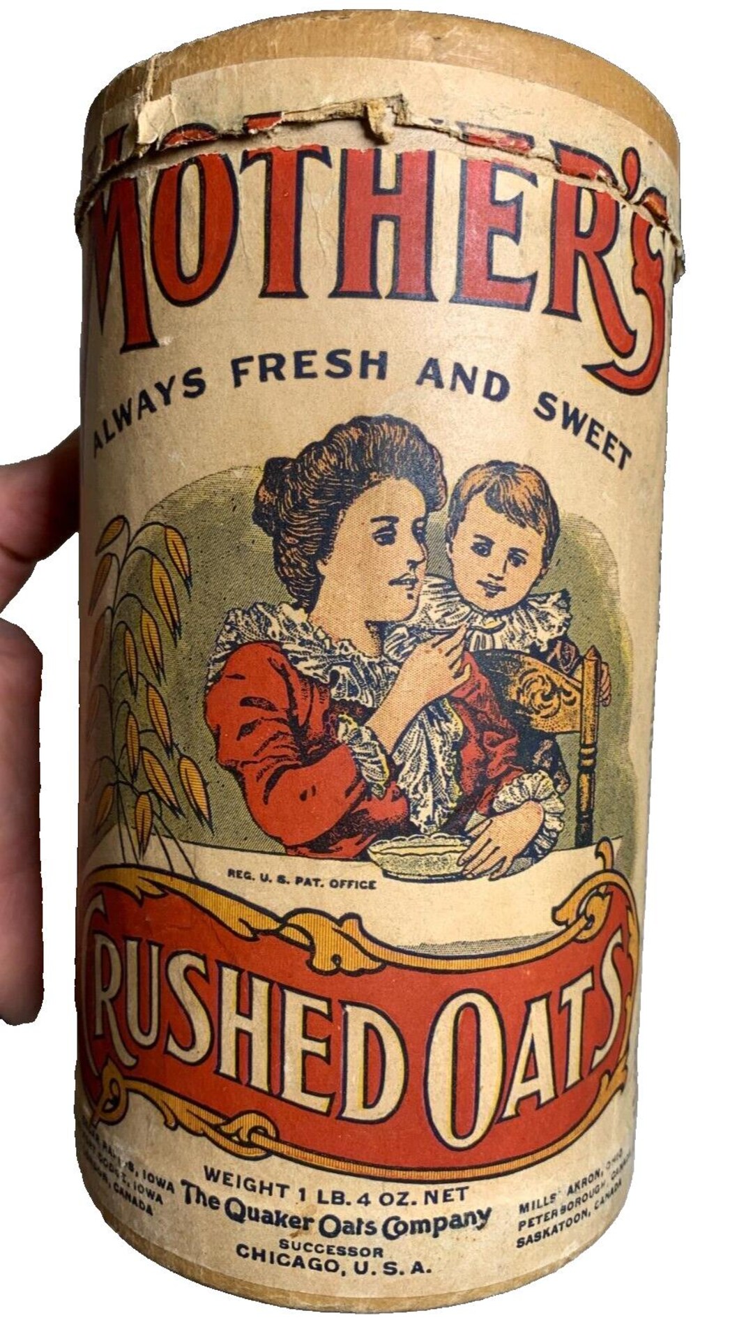 Antique Victorian Ephemera Quaker Oats Mother's Mothers Oats Store Box ...