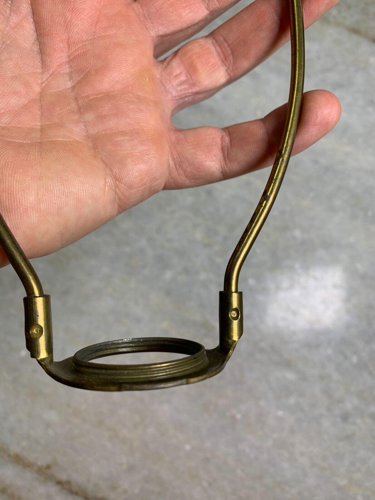 Rare Antique Screw-on Screw on Lamp Shade Rod Threaded Harp Brass Twist ...