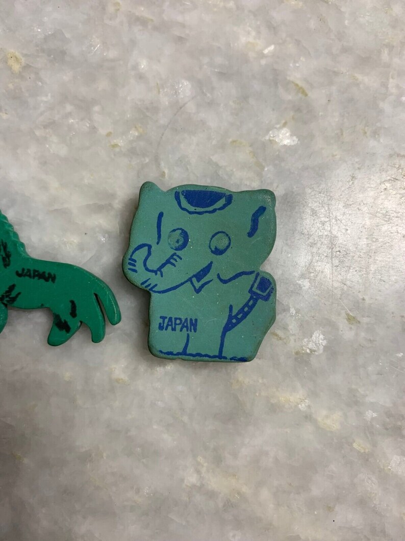 Rare Vintage Antique Made in Japan Japanese Erasers Eraser Lion Tiger ...