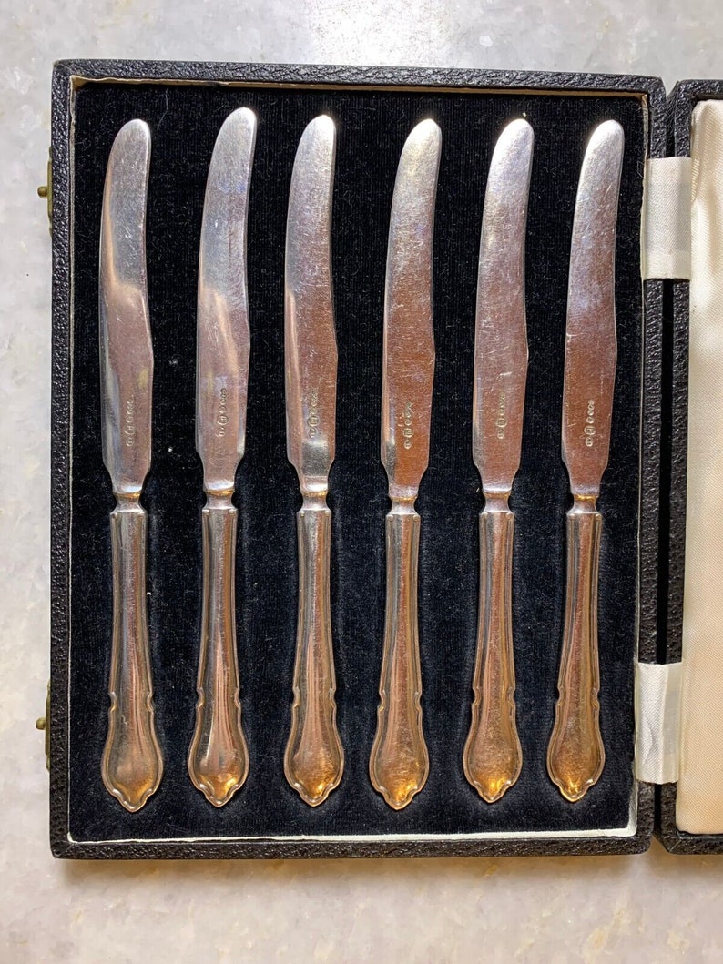 Antique Ornate British English Tea Knives Knife Flatware Silverware ...