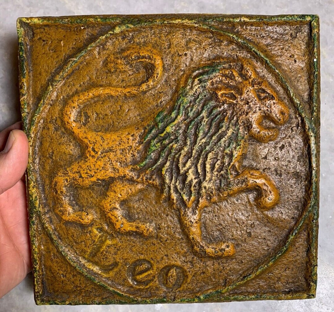 Vintage Mid Century 60s Leo Zodiac Astrology Lion Sign Symbol Plaque ...
