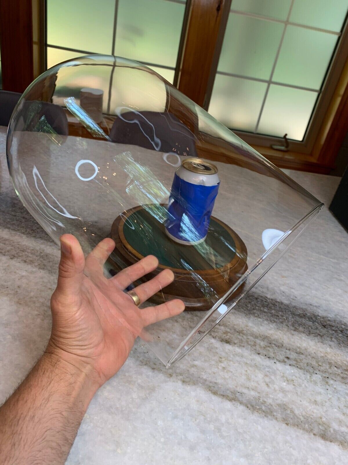 Extra Large Glass Dome Bell Jar/cloche Specimen Display W/wooden Base ...