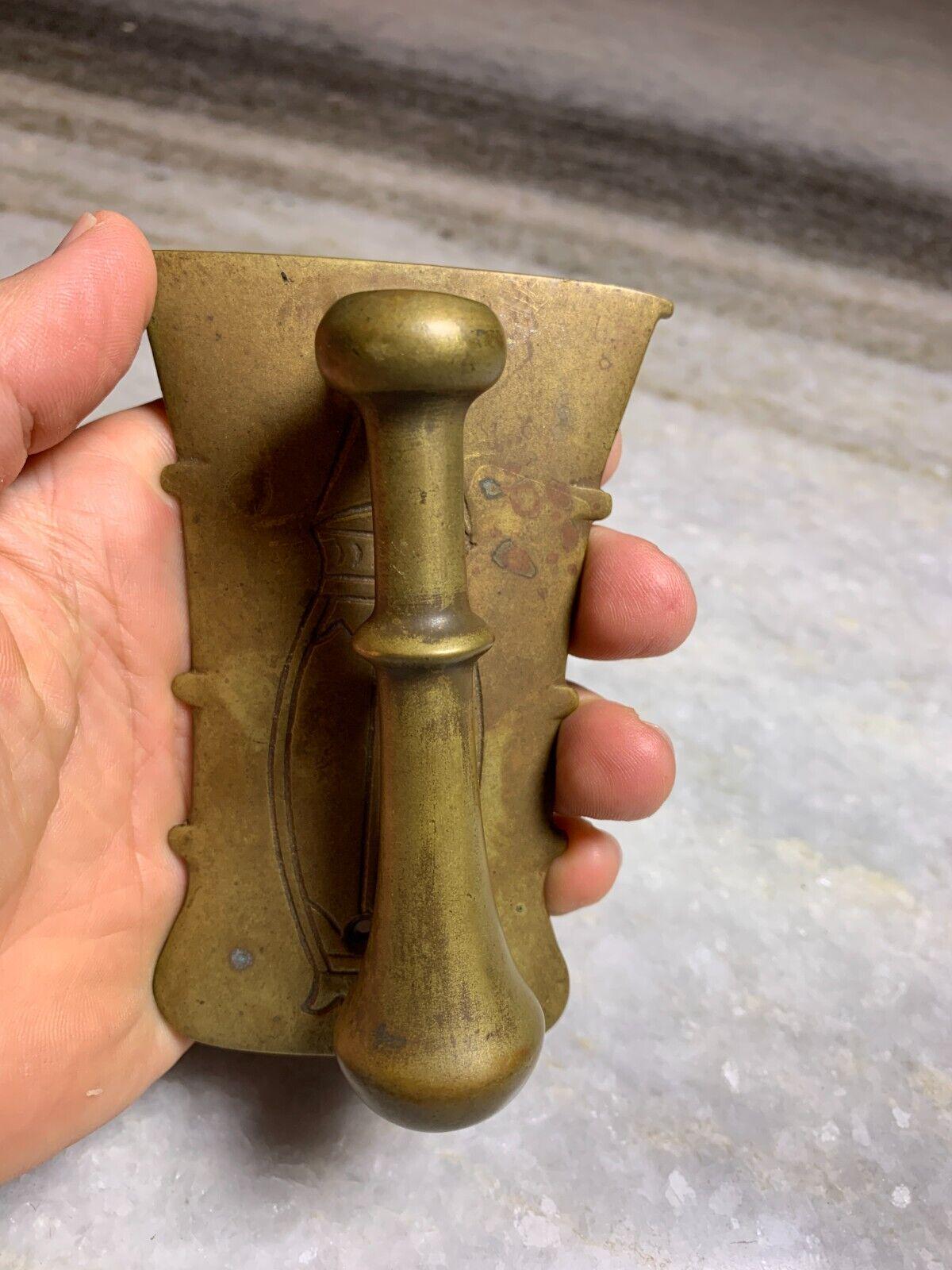 Antique Ornate Etched Victorian Solid Brass Door Knocker Knock Bell Tap ...