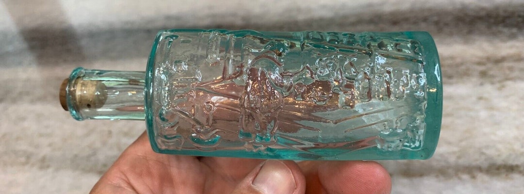 Rare Early Antique 1800s Colonial Alchemy Medicine Glass Bottle Tooled ...