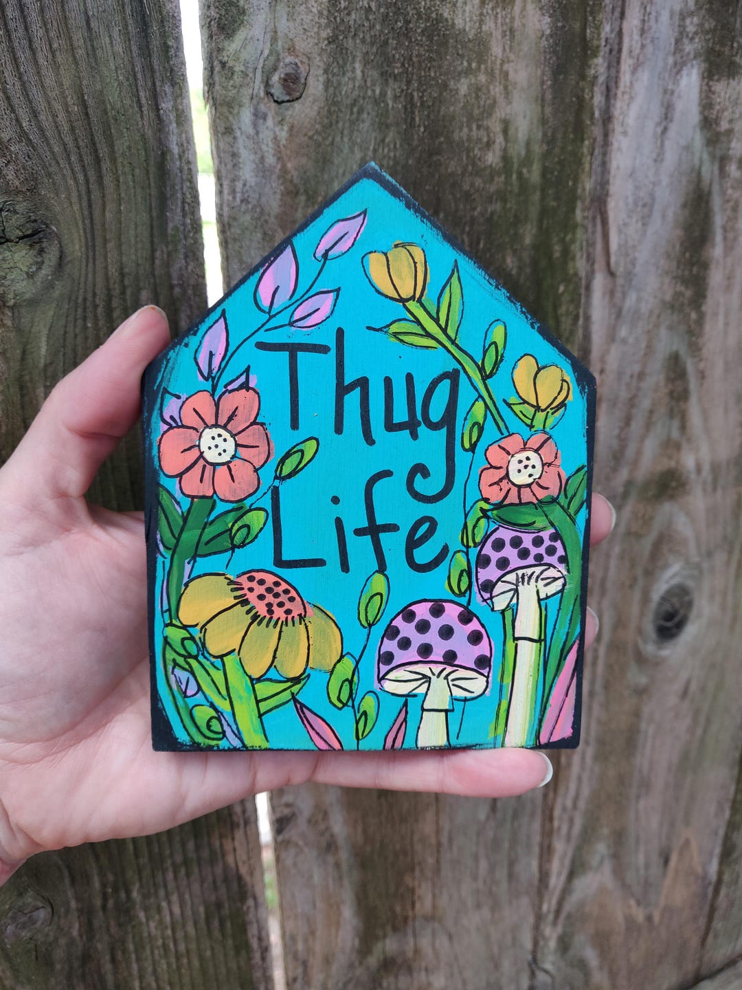 Thug Life: Hand-painted 5x4" Chunky Little House - Etsy UK