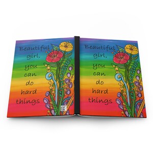Beautiful Girl You Can Do Hard Things Matte Hardcover Journal 8 X 5.75 ...